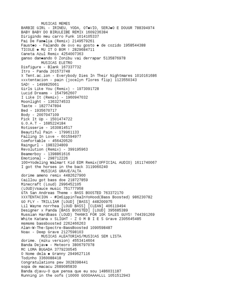 Roblox Funk Music IDs List | PDF | Hip Hop