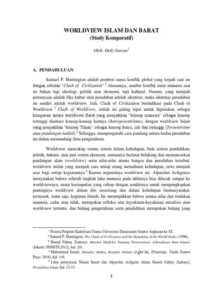 Perbandingan Worldview Islam dan Barat | PDF