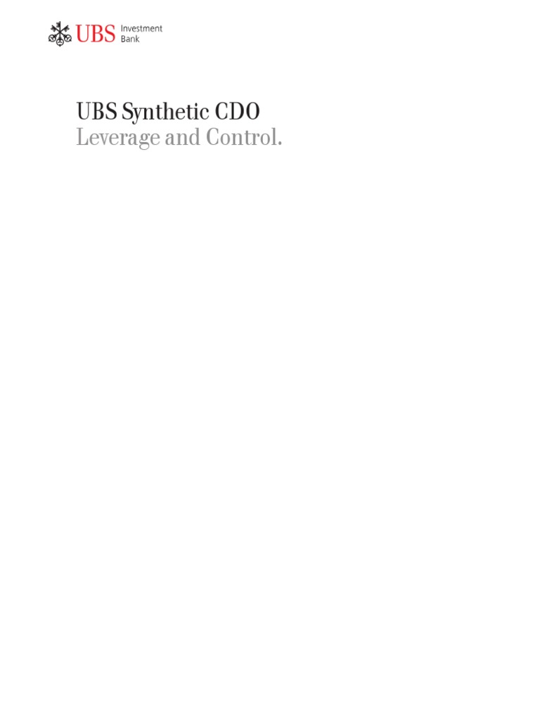 UBS Synthetic CDOs | PDF | Collateralized Debt Obligation | Credit ...