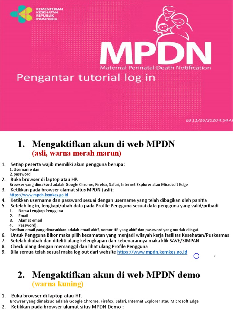 Pengantar Tutorial at LOGIN at MPDN Dan MPDN Demo | PDF