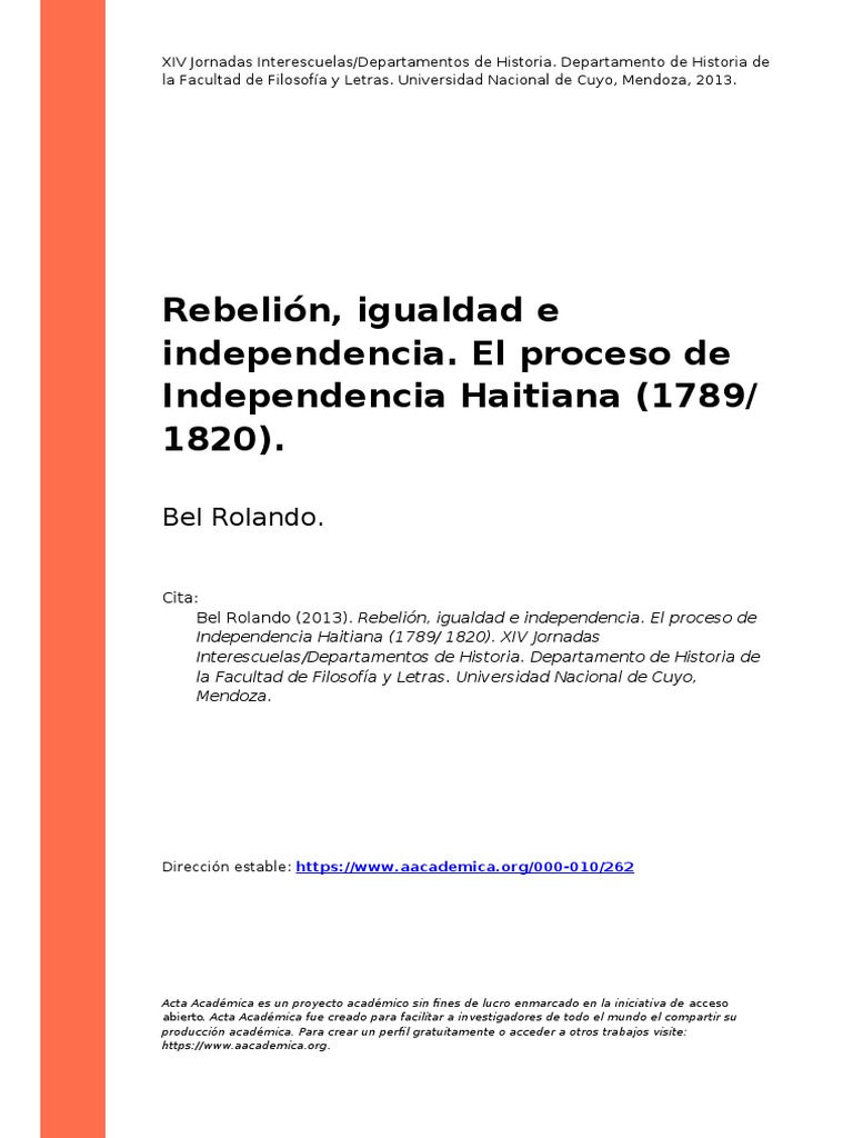 Proceso de Independencia Haitiana | PDF | Haití | Esclavitud