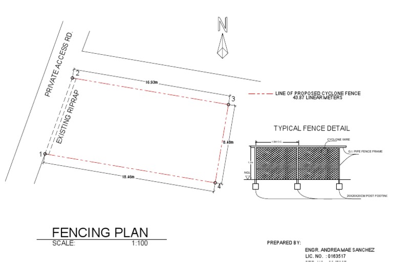 Cyclone Fence Plan and Details | PDF