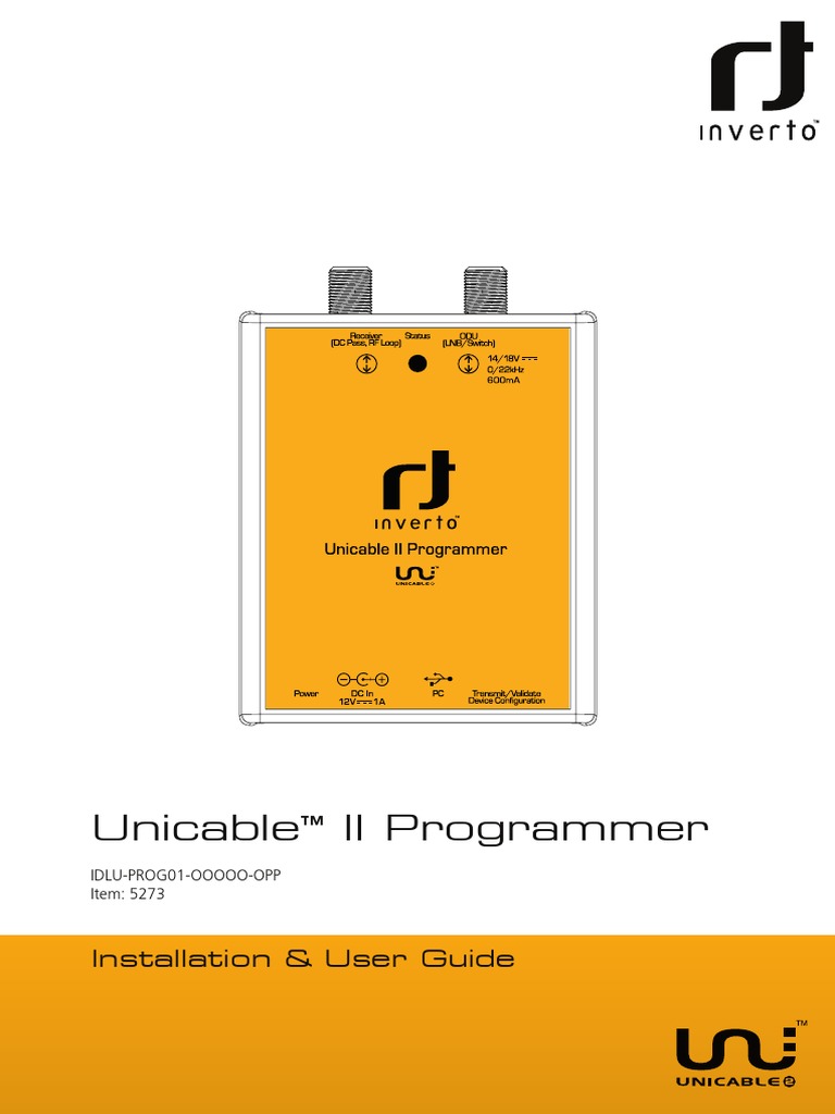 Unicable II Programmer: Installation & User Guide | PDF | Power Supply ...