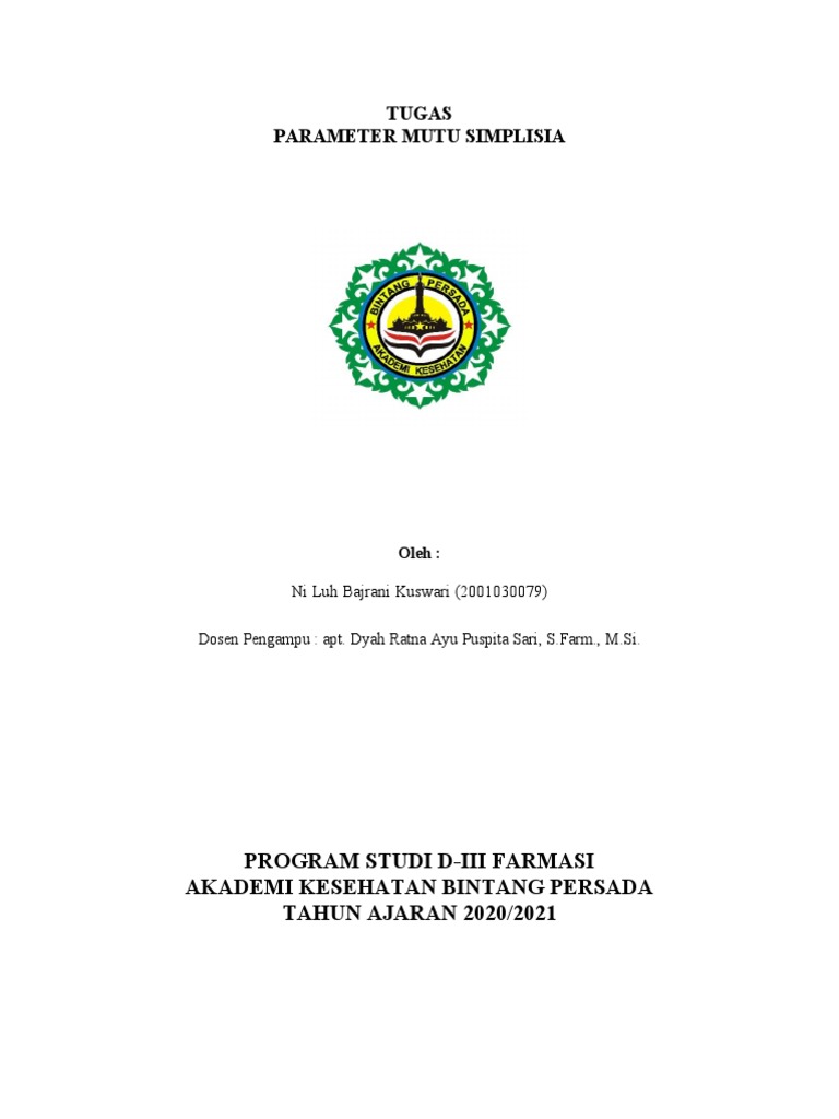 Parameter Mutu Simplisia | PDF