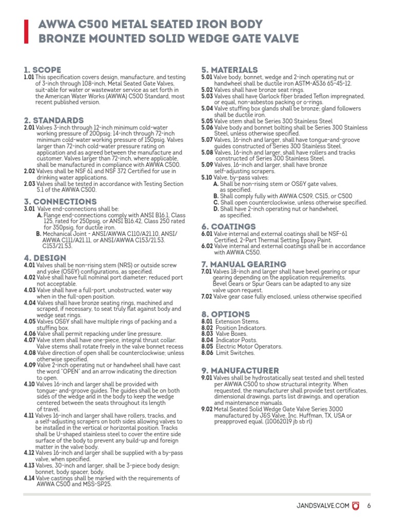 JSV C500 Metal Gate Solid Wedge 8pg 01122020 7 MSGV Specification | PDF ...
