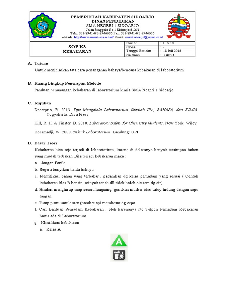 SOP K3-Kebakaran | PDF