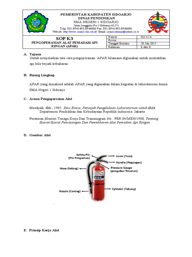 Panduan Pengoperasian APAR di Laboratorium | PDF