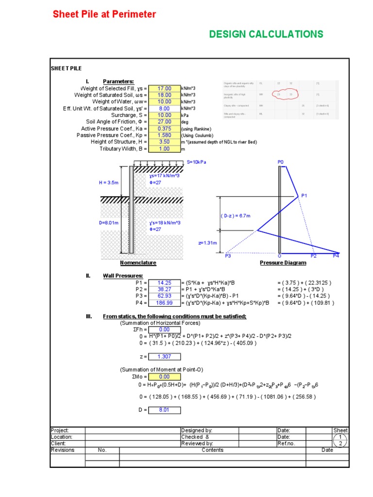 Sheet Pile at Perimeter Rev1 | PDF | Building Engineering ...