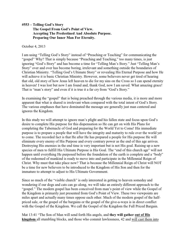 Telling Gods Story | PDF | Priest | Jesus