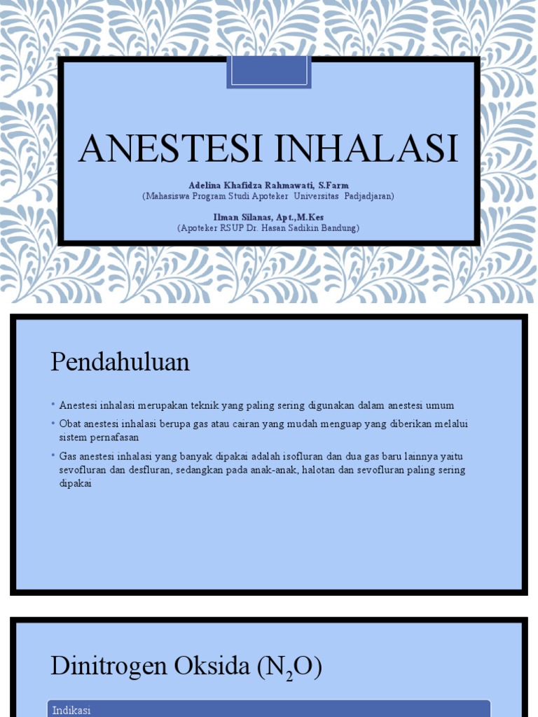 Anestesi Inhalasi | PDF