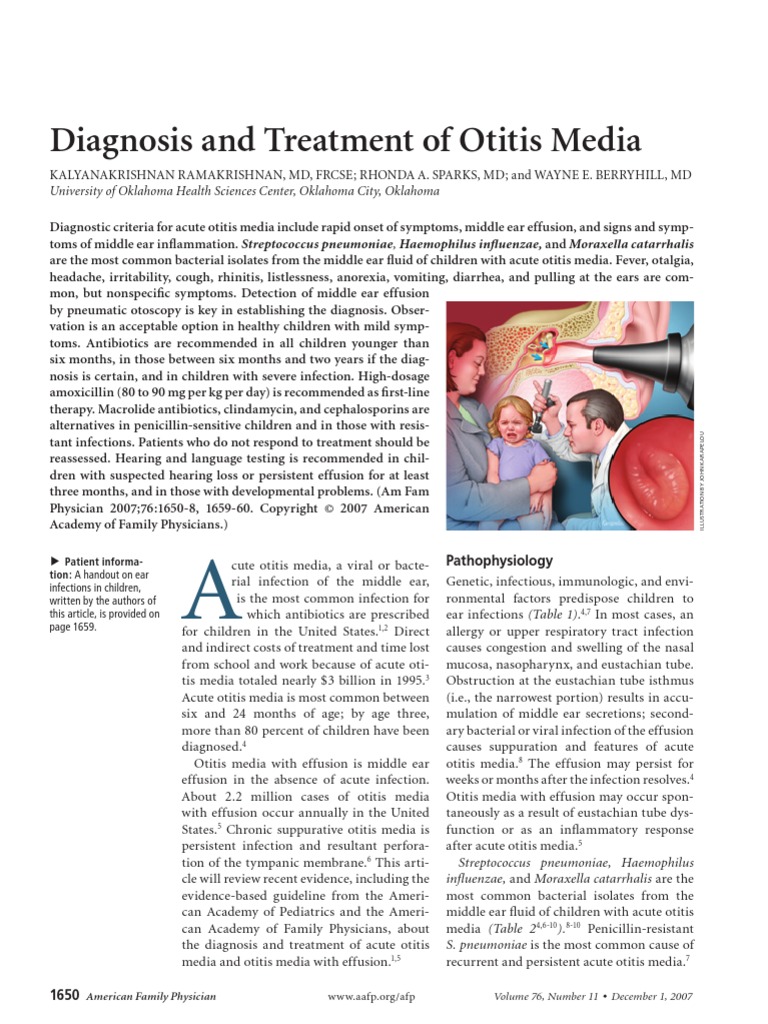 Diagnosis and Treatment of Otitis Media | PDF | Diseases And Disorders ...