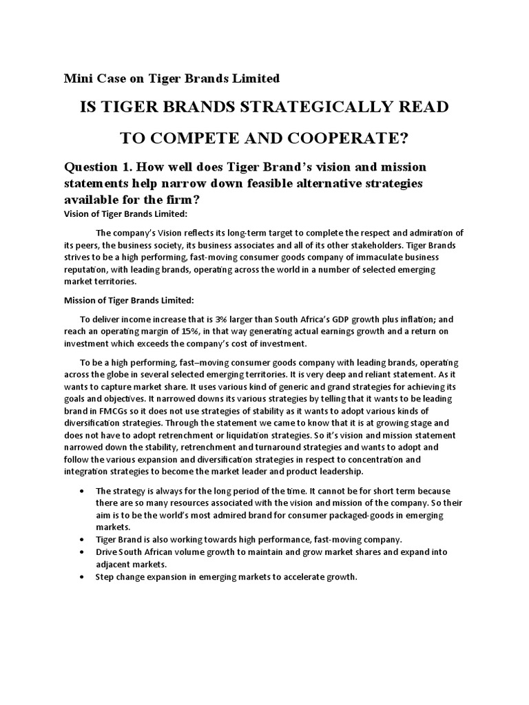 Case Study Tiger Brand | PDF | Brand | Market (Economics)