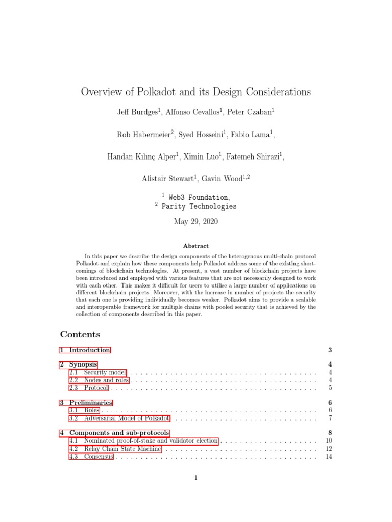 Overview of Polkadot and Its Design Considerations: Jeff Burdges ...