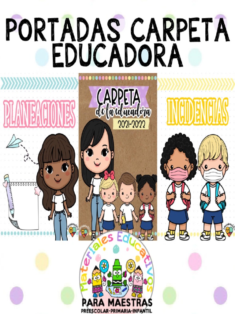 Bonitas Portadas para Carpeta de La Educadora Recopilado Por Materiales ...