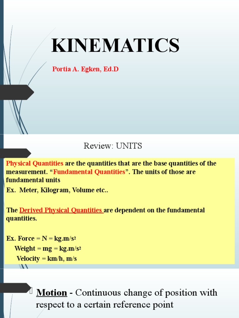 General Physics 1 Kinematics | PDF | Velocity | Euclidean Vector
