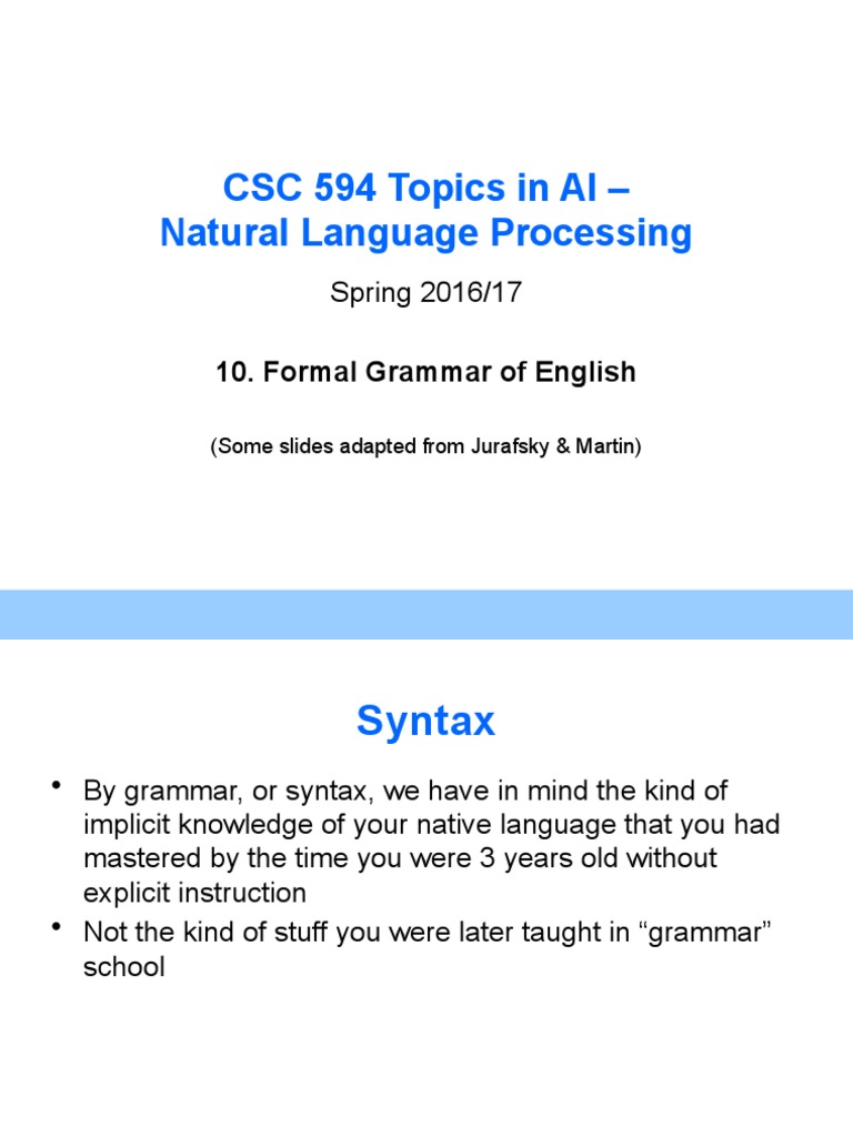 CSC 594 Topics in AI - Natural Language Processing: Spring 2016/17 ...