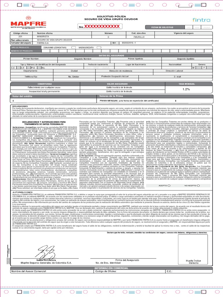 MAPFRE | PDF | Póliza de seguros | Seguro
