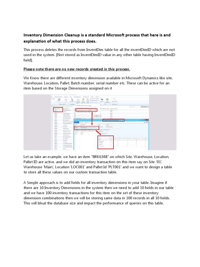 Inventory Dimension Cleanup | PDF | Database Transaction | Warehouse