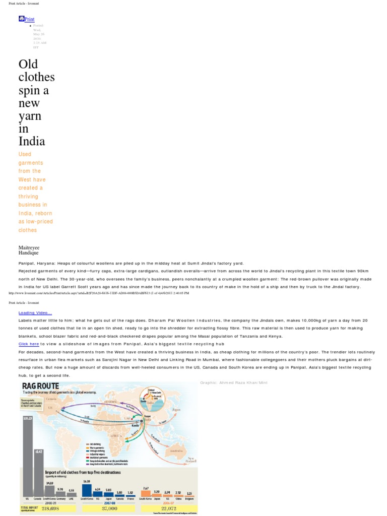 Panipat Asia's Largest Textile Recycling Hub | PDF | Cotton | Clothing
