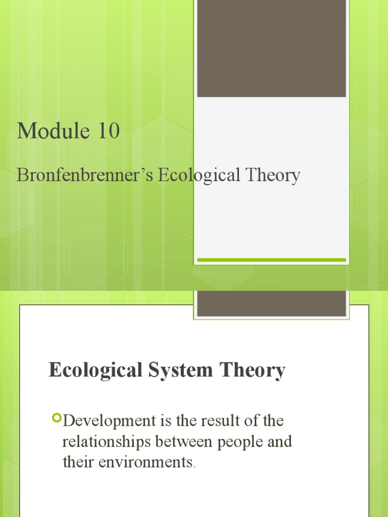 Module 10 Bronfenbrenners Ecological Theory | PDF