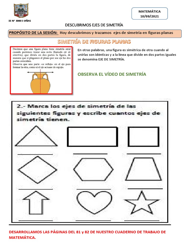Act. 56 Descubrimos Ejes de Simetría | PDF