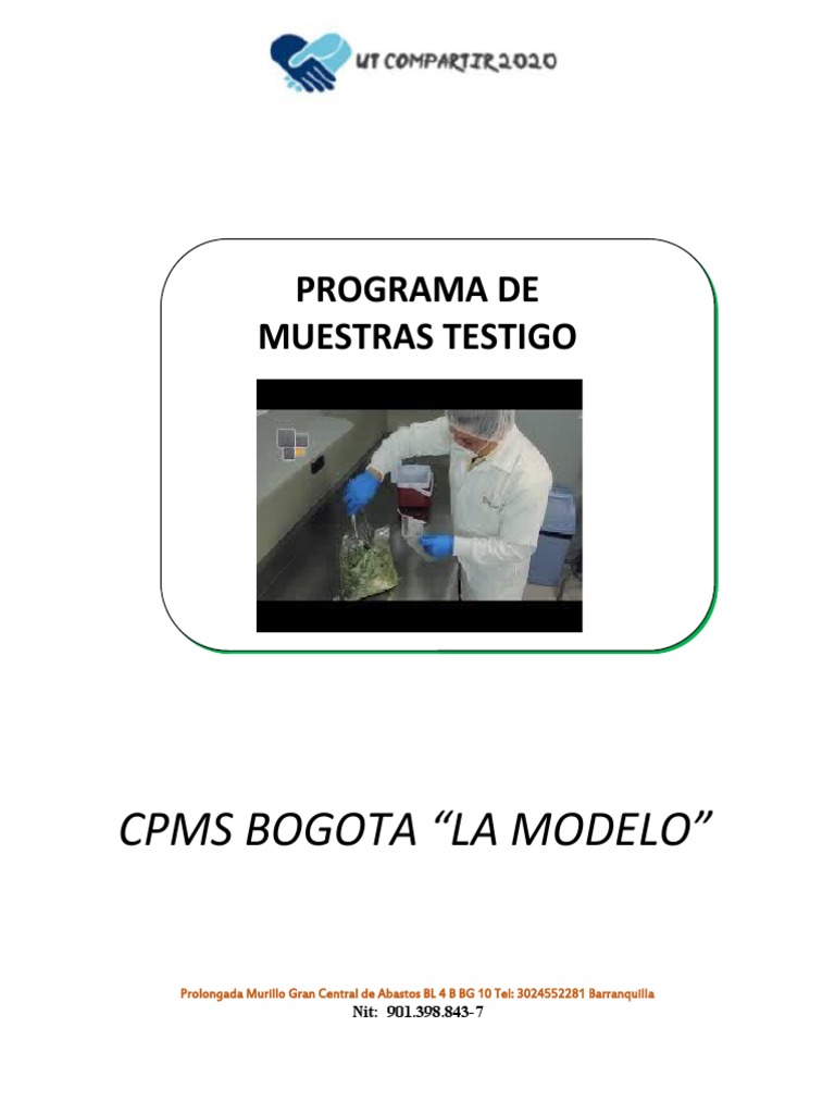 Programa de Muestras Testigo Modelo | PDF | Alimentos | Ciencias de la ...