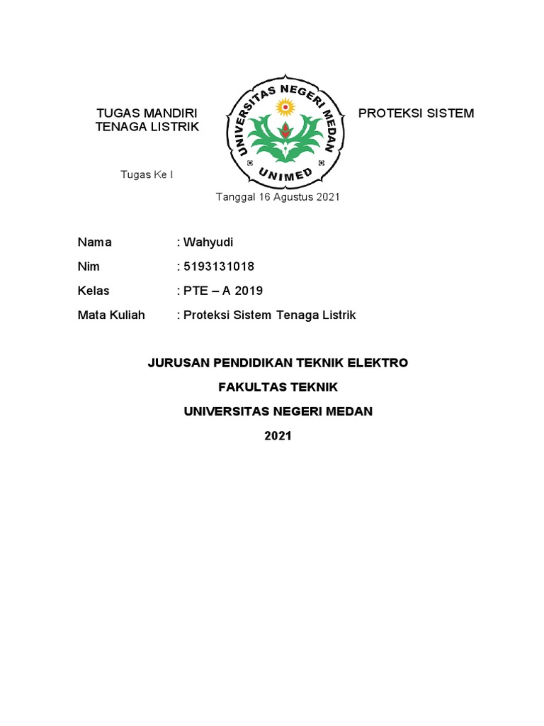 Tugas I Proteksi Sistem Tenaga Listrik | PDF