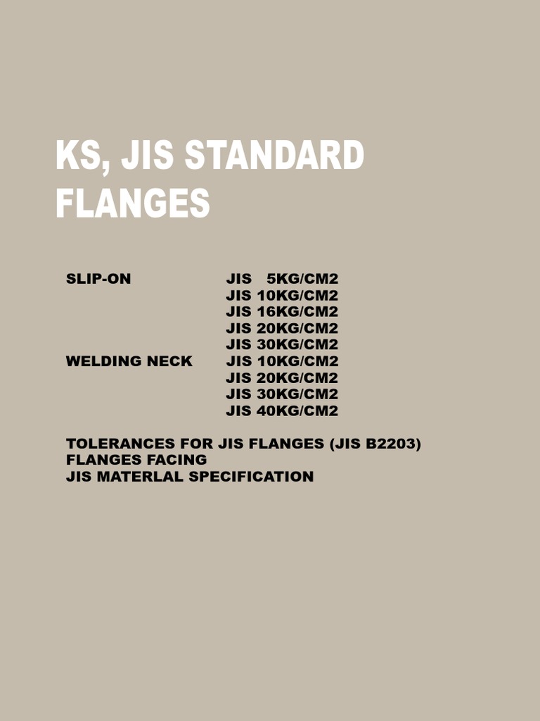 Ks Jis Standard Ks Jis Standard Flanges Slip On Jis 5kgcm2 Jis 10kgcm2 | PDF | Pipe (Fluid ...