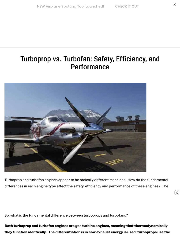Turboprop Vs Turbofan | PDF