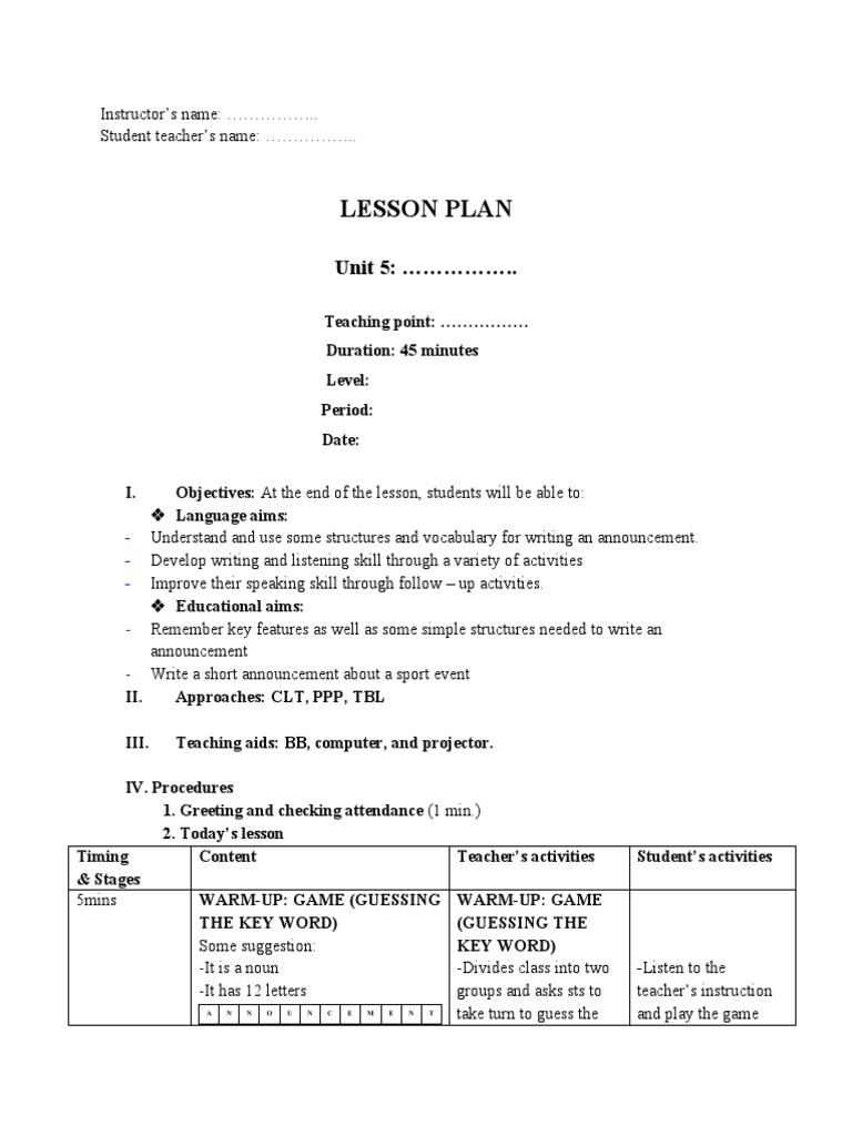 Lesson Plan - Sample | PDF | Lesson Plan | Pedagogy