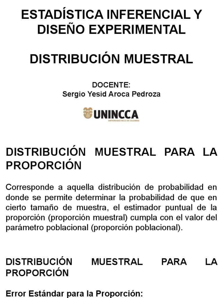 Distribución Muestral para La Proporción | PDF | Muestreo (Estadísticas ...