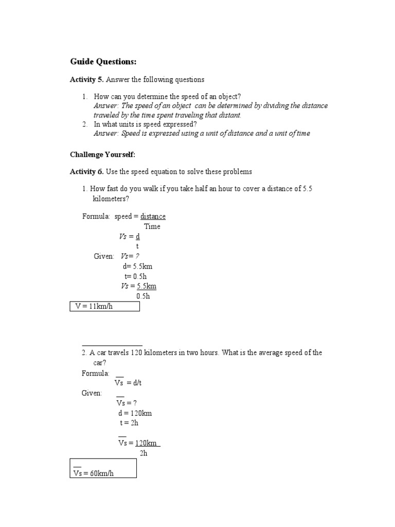 PHYSICS FOR HEALTH SCIENCE Activities | Download Free PDF | Velocity ...