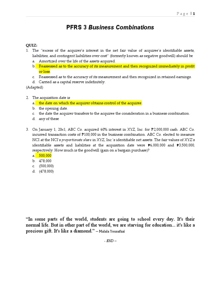 Understanding Business Combinations: An Analysis of PFRS 3 Concepts and ...