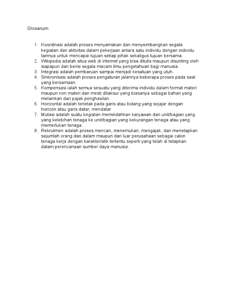 Glosarium PKK | PDF | Bisnis | Ilmu Sosial