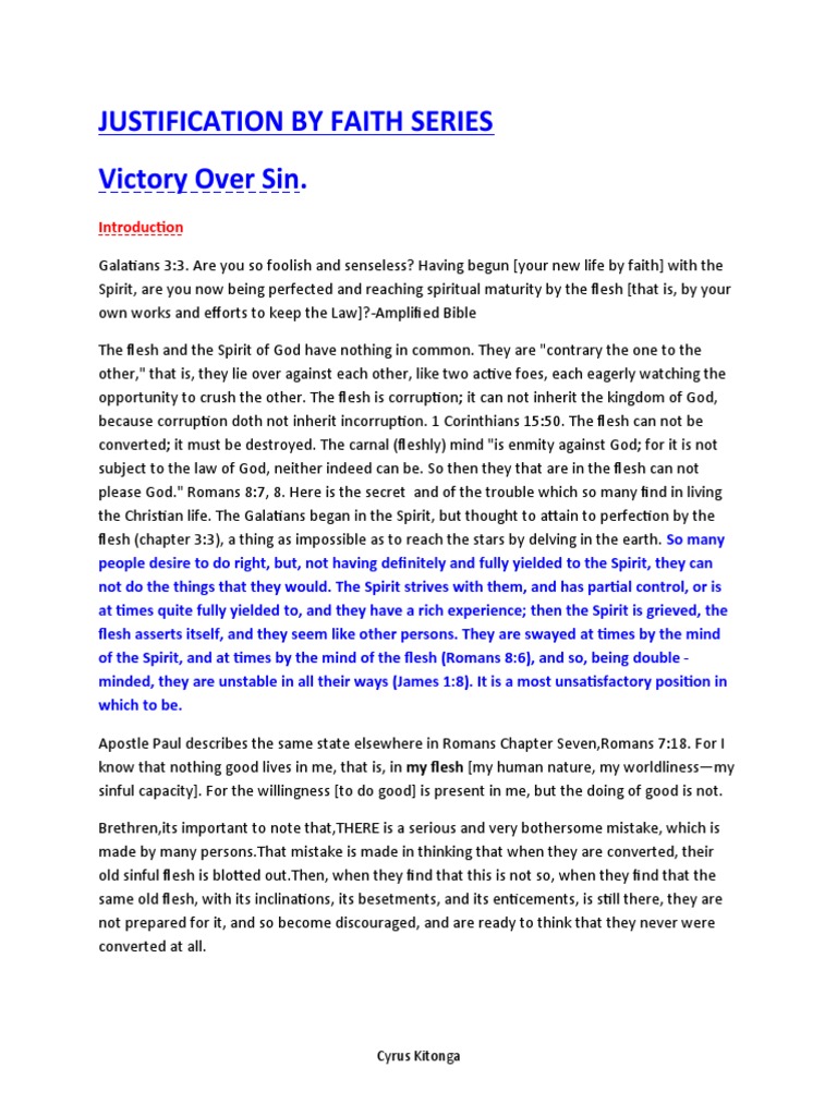 Victory Over Sin | PDF | Jesus | Sanctification