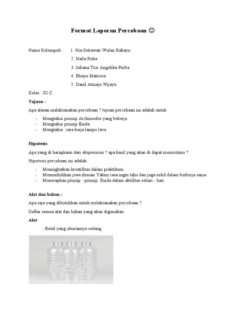 Format Laporan Percobaan | PDF