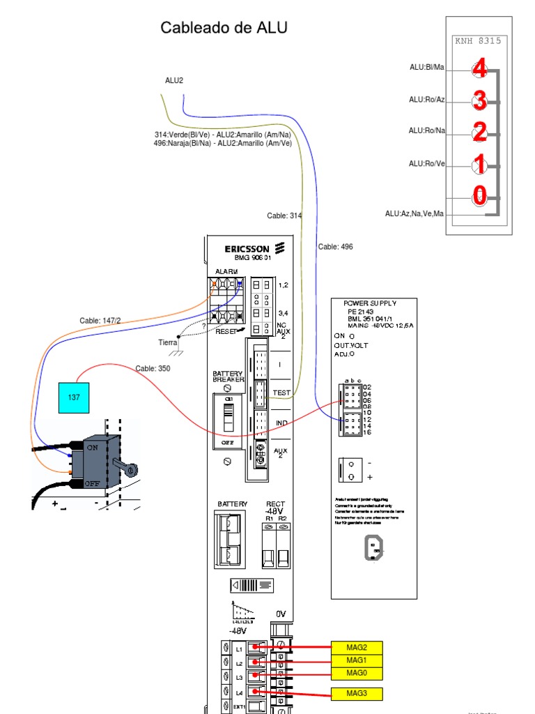 Ericsson MD110: Cableado de ALU2 | PDF