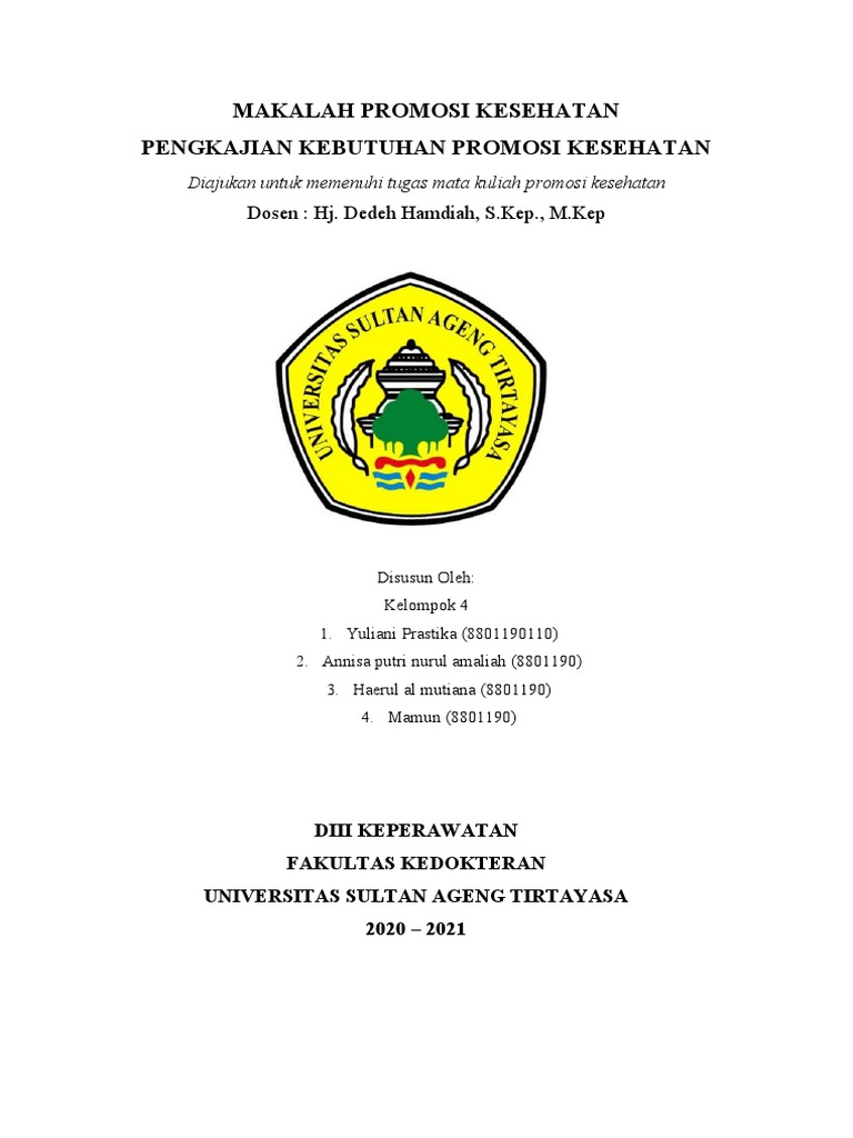 Makalah Promkes Kel 4 | PDF | Pengembangan Diri