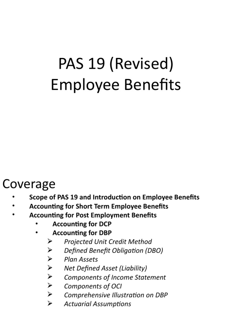 PAS 19 (Revised) Employee Benefits | PDF | Defined Benefit Pension Plan ...
