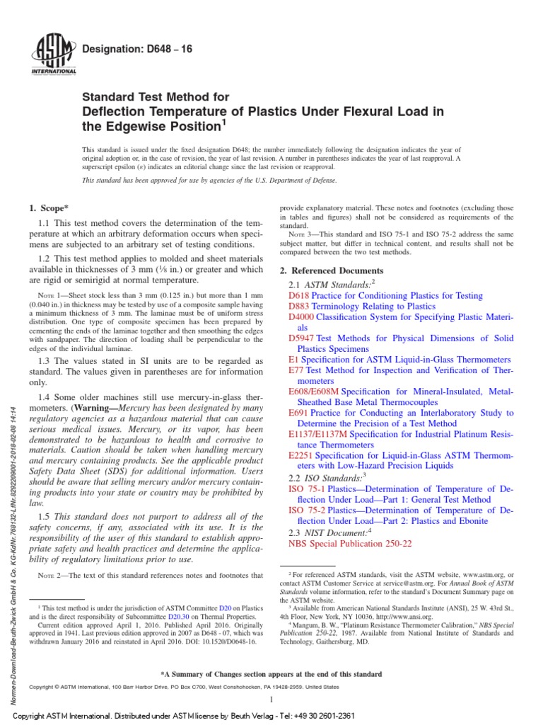 Astm D 648 | PDF | Calibration | Thermometer