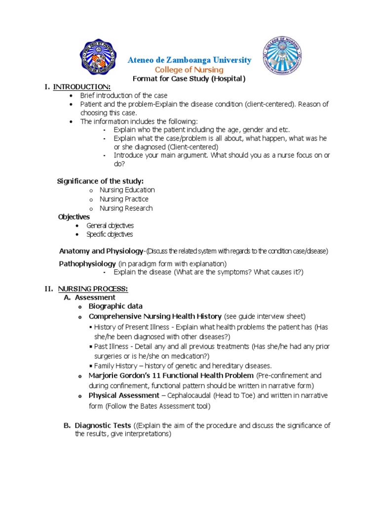Case Study Hospital Format | PDF | Medical Diagnosis | Nursing