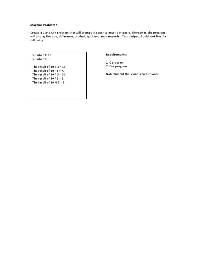 Machine Problem 1 | PDF