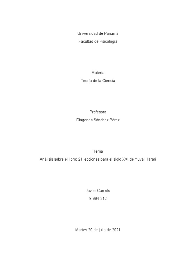 Semestral Teoria de La Ciencia - Javier Camelo | PDF | Alma ...