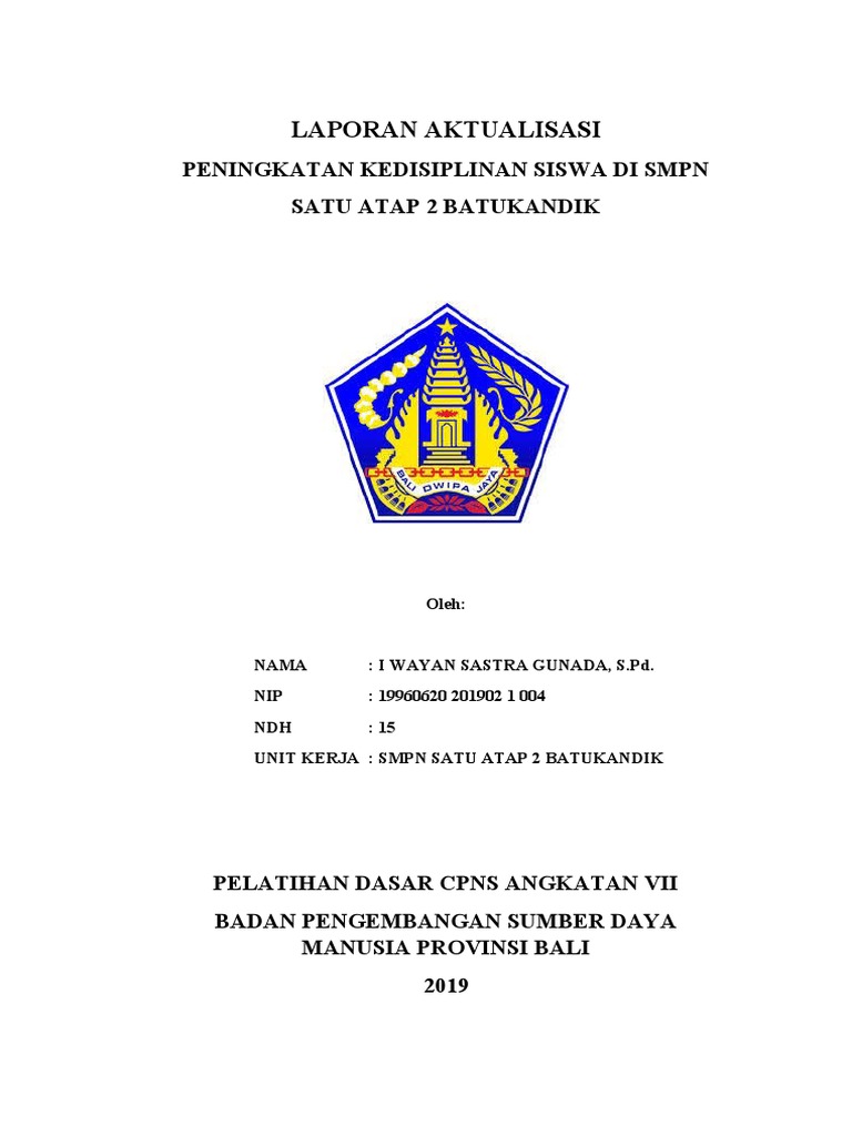 Laporan Aktualisasi Latsar CPNS | PDF