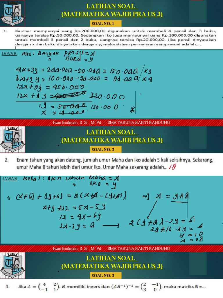 Latihan Math Wajib To 3 Pra Us | PDF | Olahraga & Rekreasi