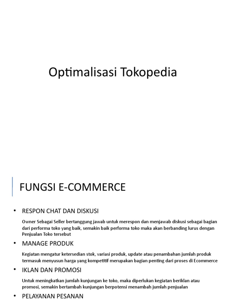 Optimalisasi Tokped | PDF