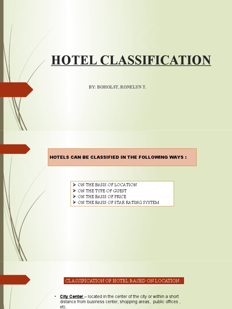 Hotel Classification | PDF | Hotel | Restaurants