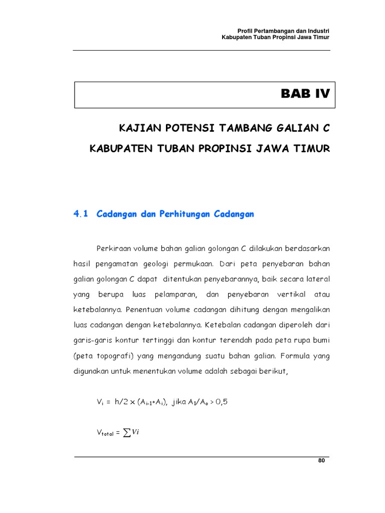 Potensi Bahan Galian Di Kabupaten Tuban. | PDF