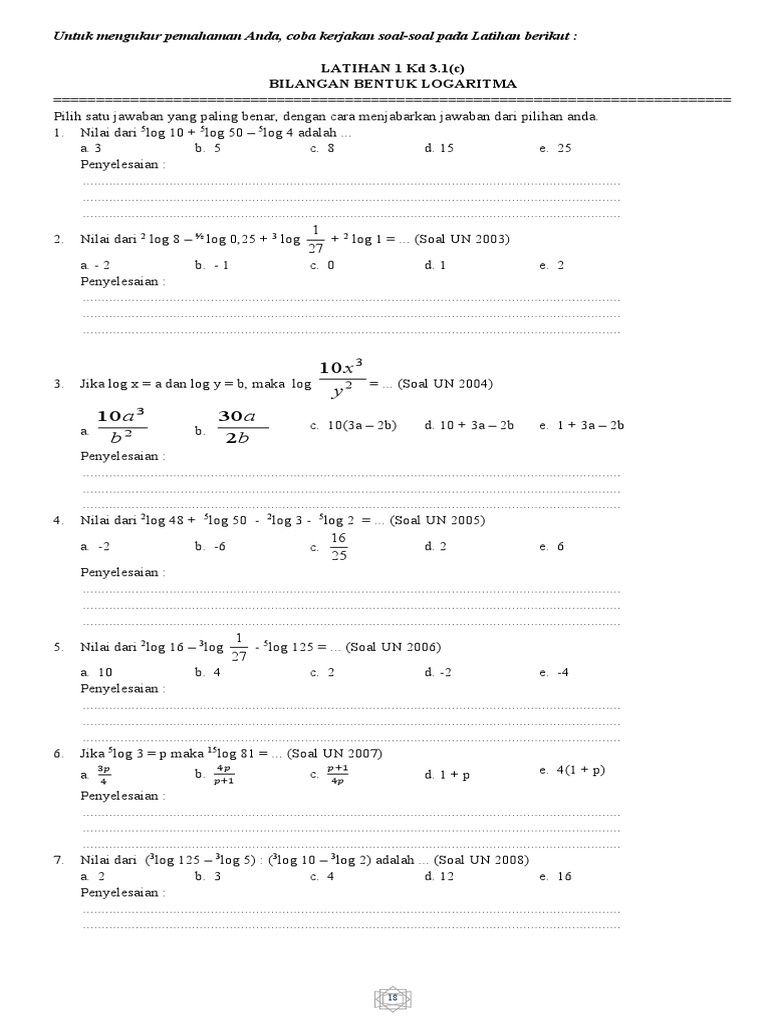 Tugas Logaritma-1 | PDF
