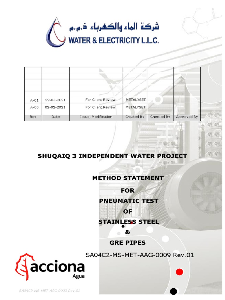 SA04C2-MS-MET-AAG-0009 Rev 01 Method Statement of Pneumatic Test For SS ...